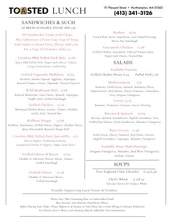Menu – Toasted